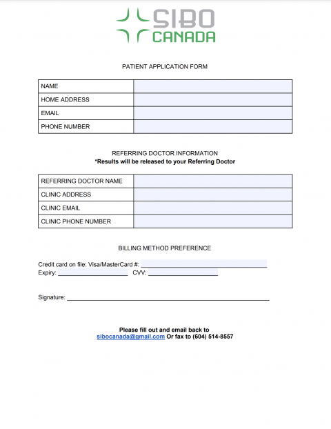 Patient Form | Sibo Canada